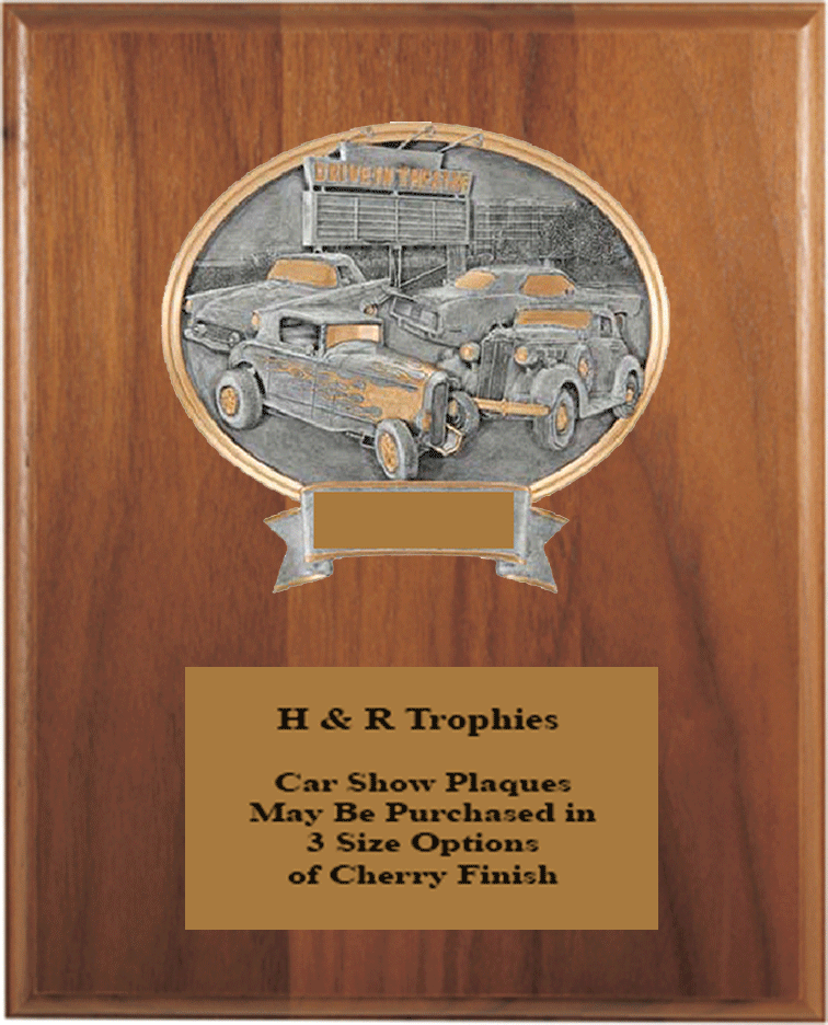 Genuine Walnut Drive-in Car Show Plaque 56-54656-GWV