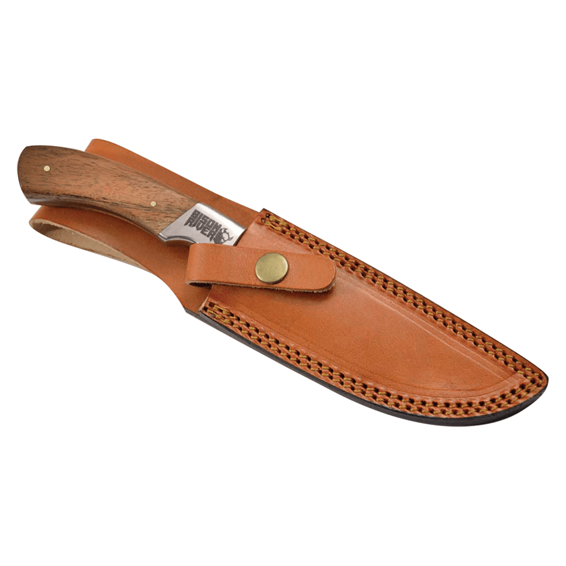 Bison River 9 1/2" Fixed Blade Wood Knife with Damascus Steel Blade and ...