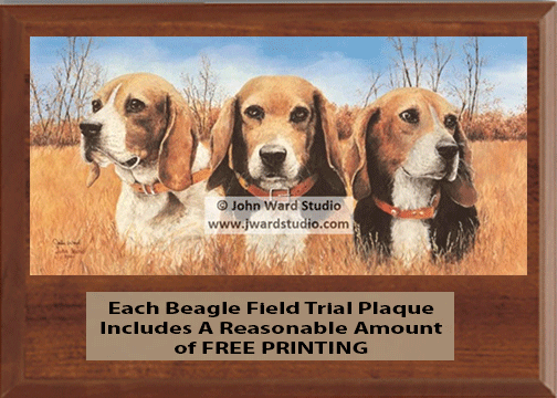 Beagle Field Trial Plaque N22-CF Cherry Finish