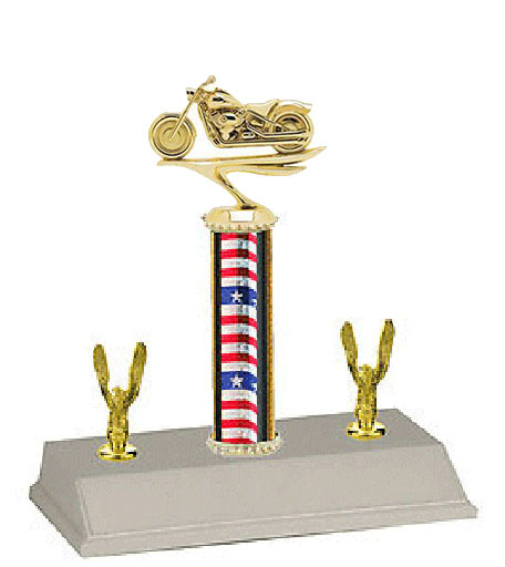 Softail Motorcycle Show Trophy with Single Column and Double Trim