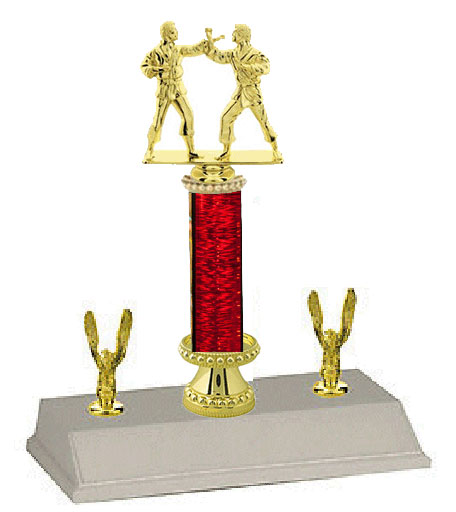 R3R-80955 Male Double Karate Trophy, Single Column Double Side-Trim ...