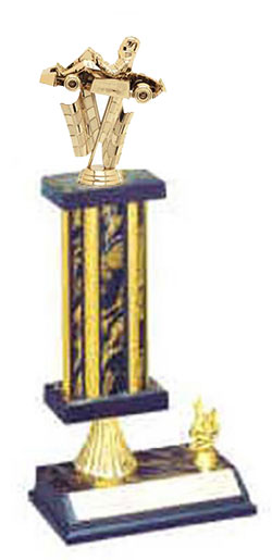 S2R Rectangular Column Racing Trophies with Column Riser and Trim