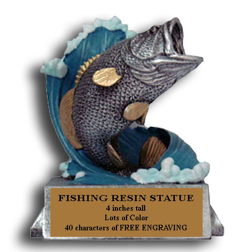 Resin Bass Fishing Trophy