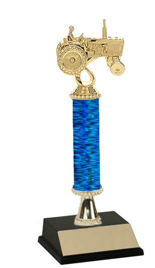 Antique Tractor Trophies and Tractor Pull Trophies with Column Riser