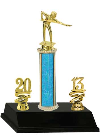 Billiard Trophy with Two Trim Figures